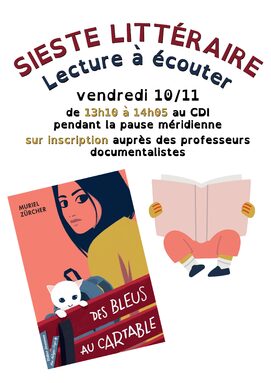 Vendredi 10 Novembre - Lecture à écouter - RDV à 13h10 au CDI ...
